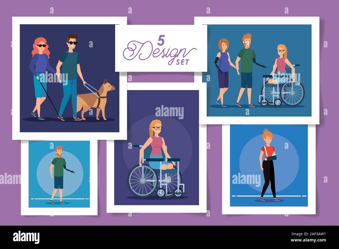 set five designs of people disabled Stock Vector Image & Art - Alamy