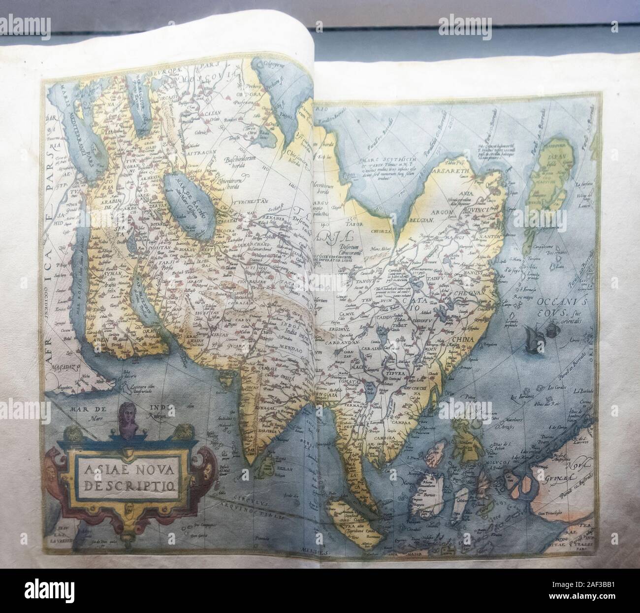 Ancient nautical map depicting the known world at the Joanina Library ...