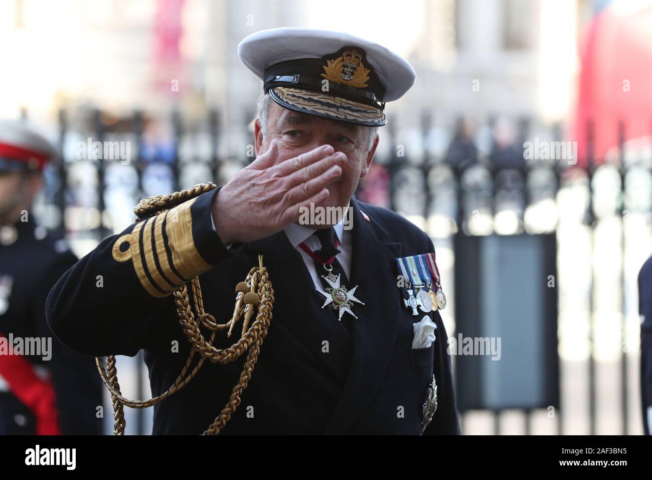 Admiral Lord Alan West arriving for a service of thanksgiving for the ...