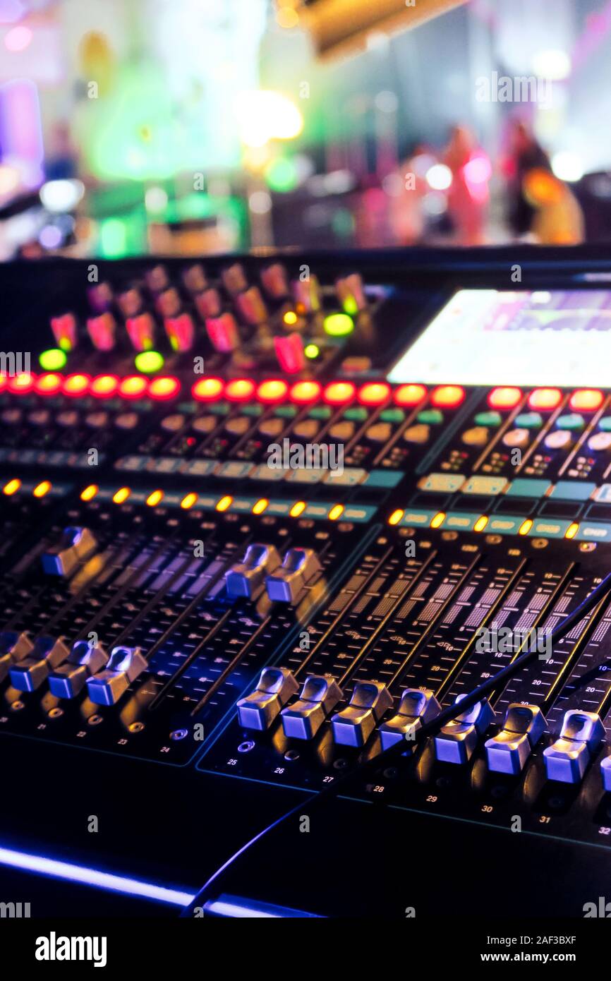 Close up multi channel sound mixer console hi-res stock photography and ...