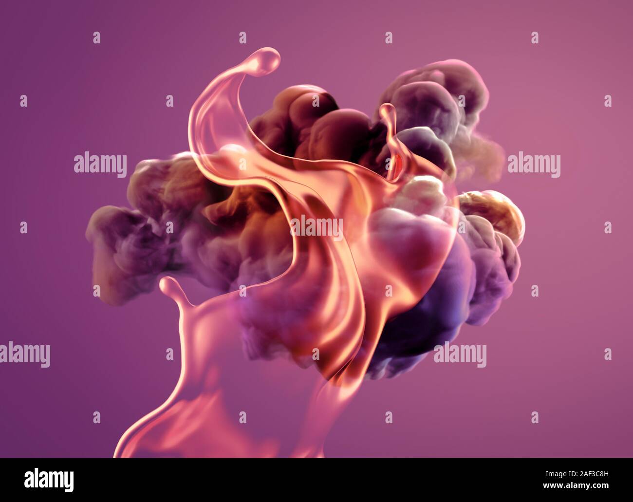 3d rendering explosion purple smoke hi-res stock photography and images ...