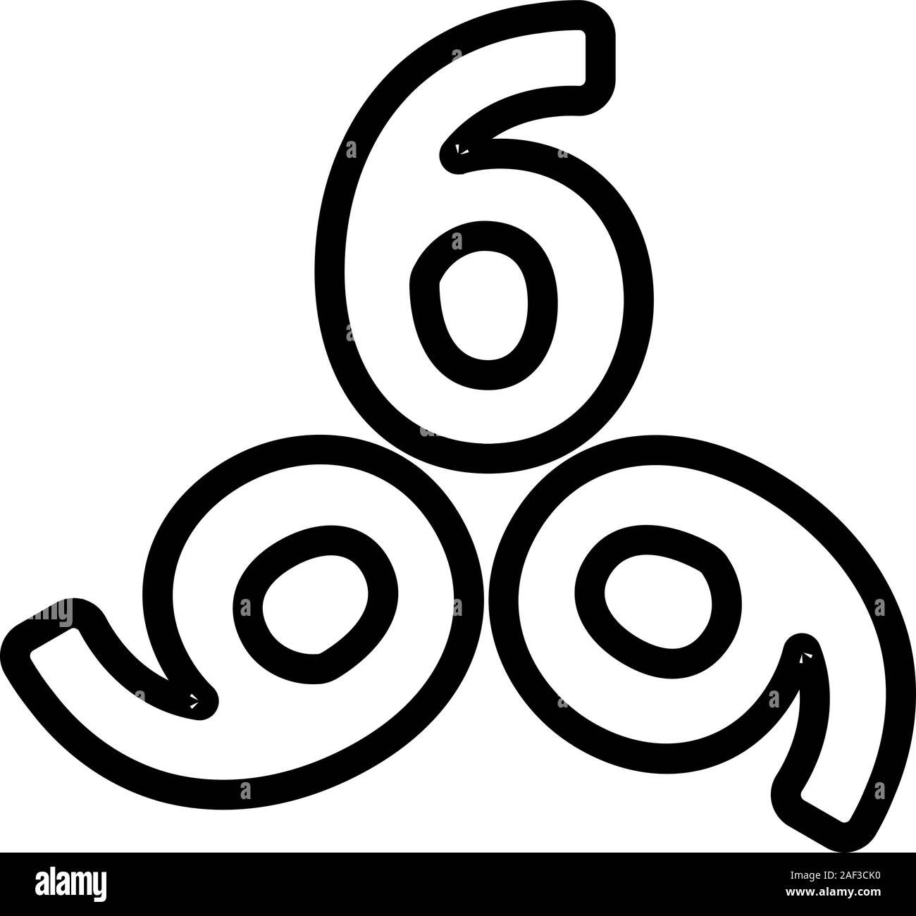 Devil s six icon vector. Isolated contour symbol illustration Stock ...