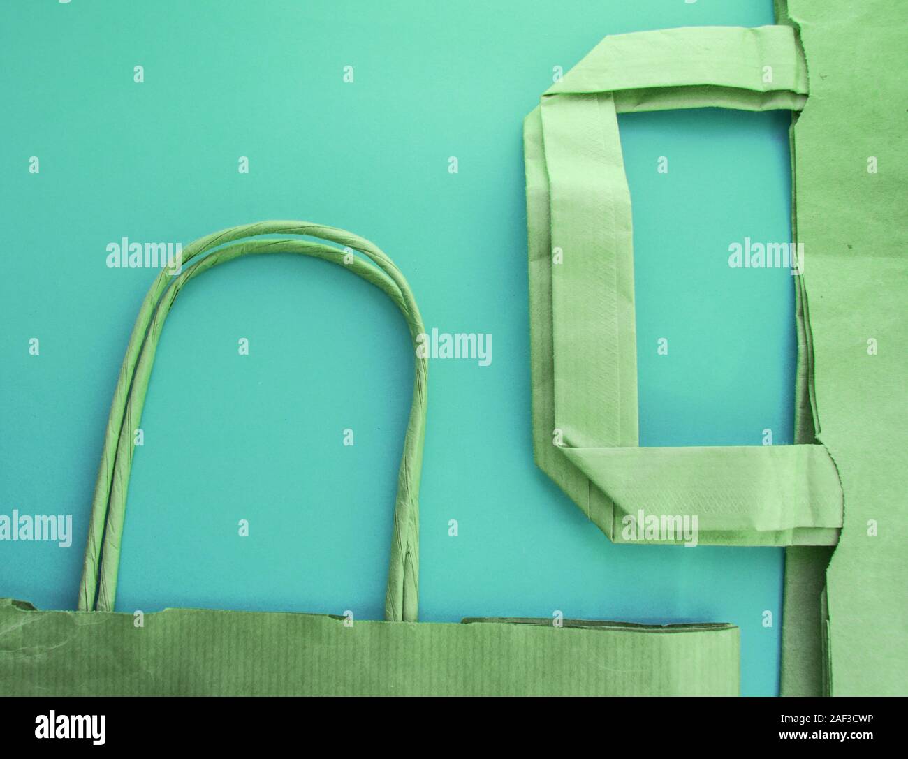 Paper bag as a symbol of zero waste, outline for design, flat position ...