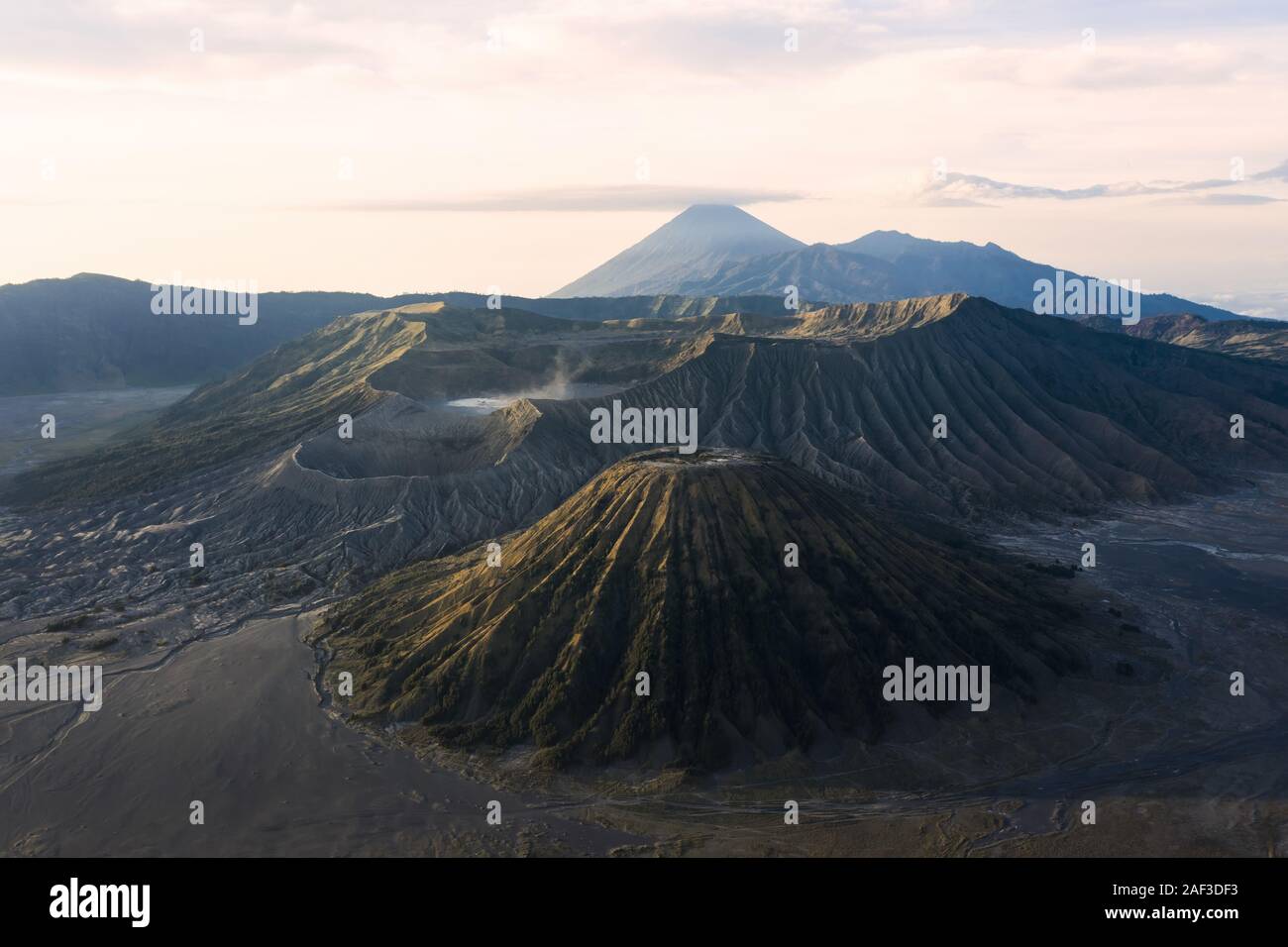 View from above, stunning aerial view of the Mount Batok and the Mount ...