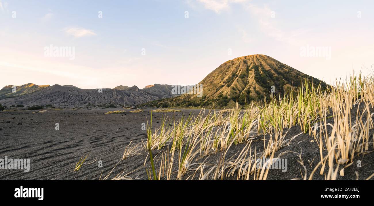 (Selective focus) Stunning view of the Mount Batok and the Mount Bromo ...