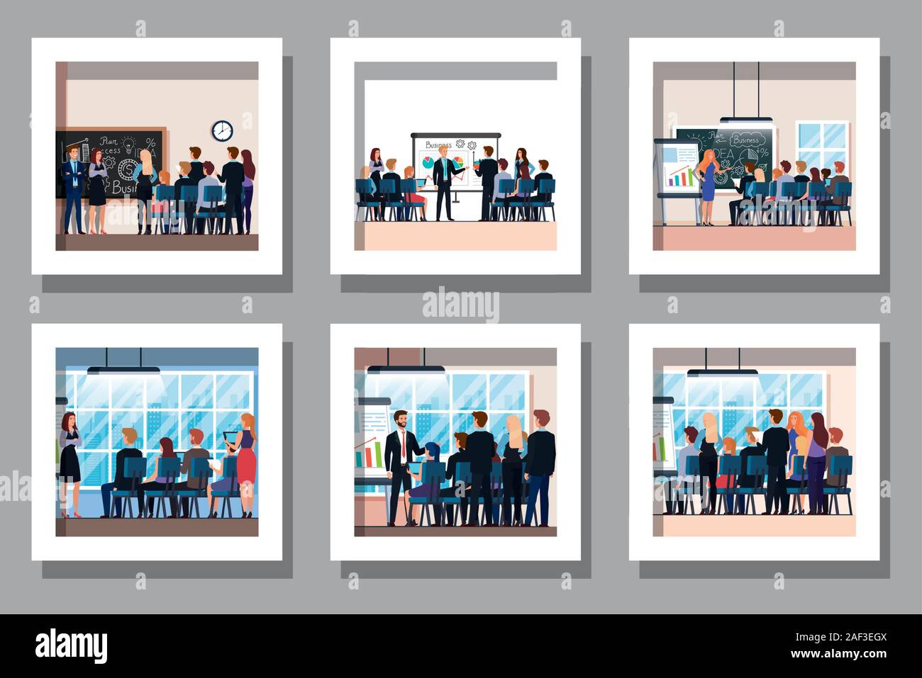bundle of designs with meeting business people Stock Vector Image & Art ...