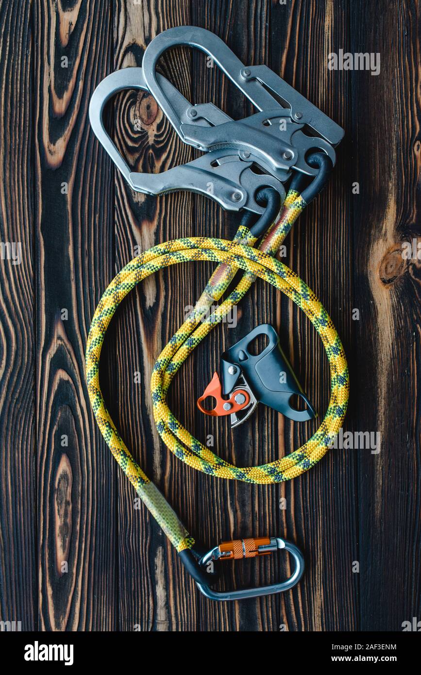 This is made for your safety. Isolated photo of climbing equipment ...