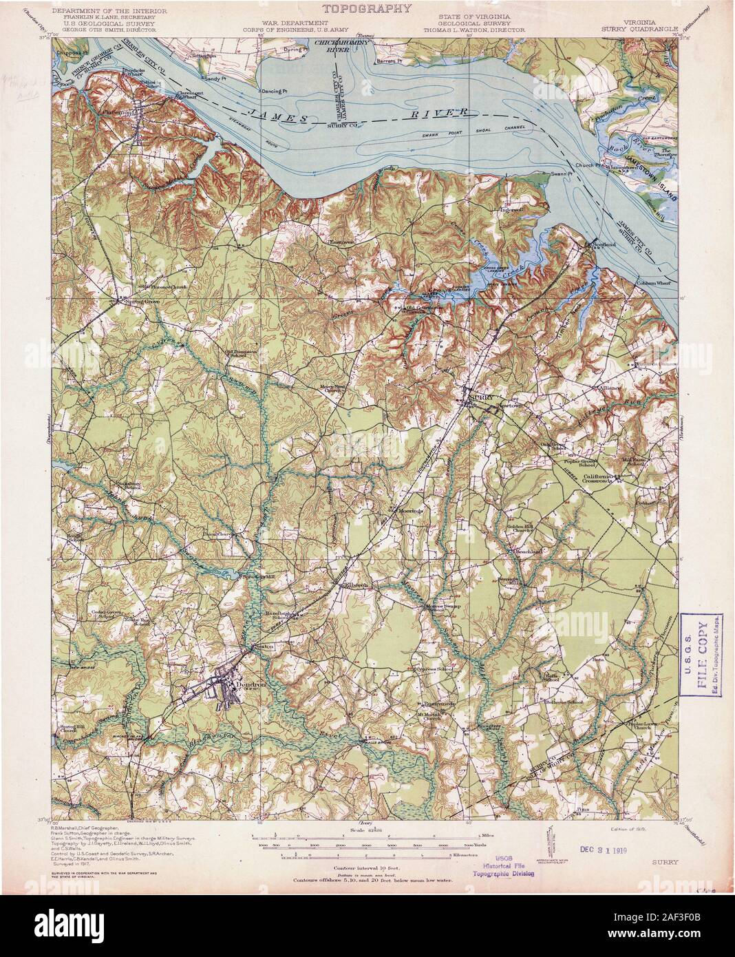 Surry map hi-res stock photography and images - Alamy