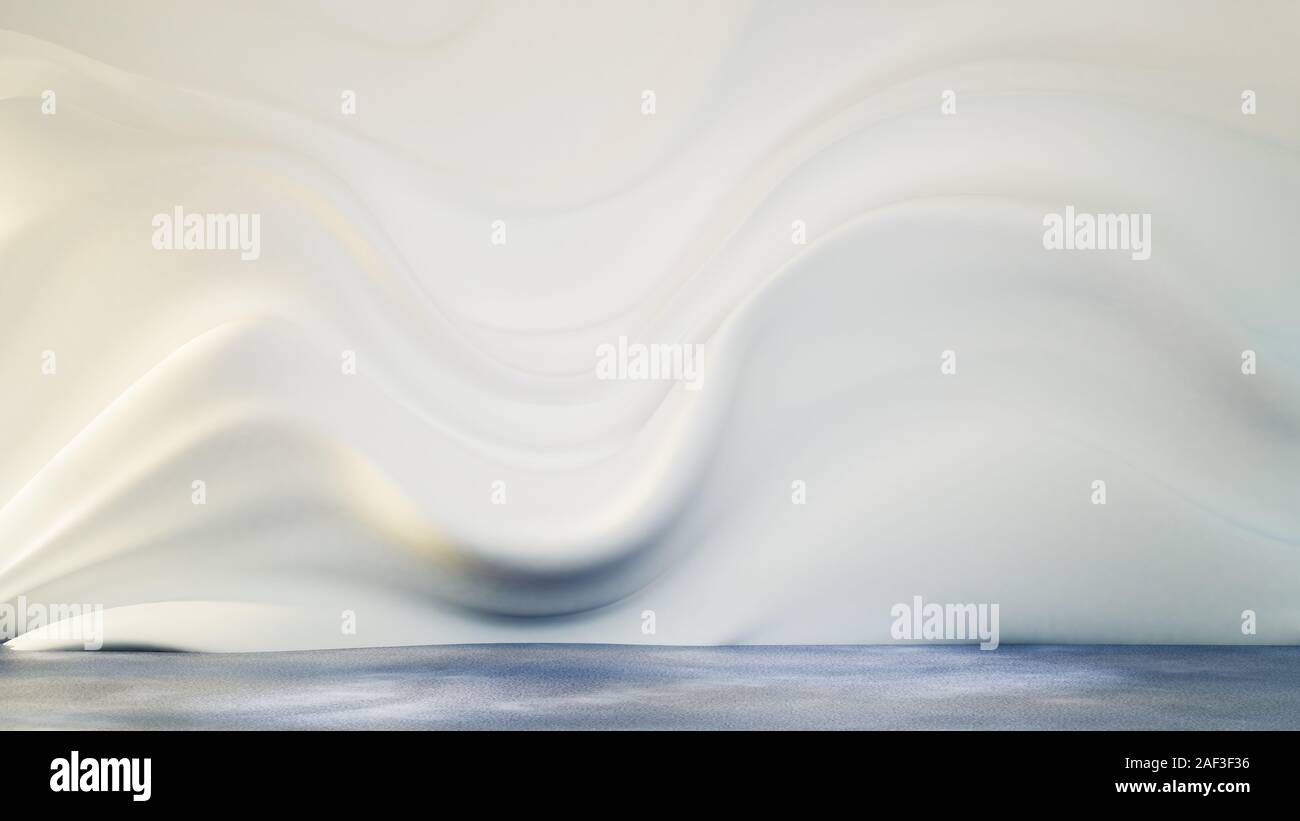 White drapery background, interior, floor. 3d rendering 3d illustration Stock Photo - Alamy