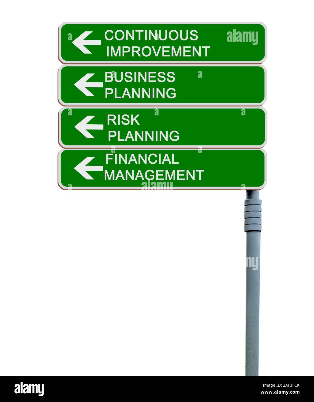 Direction road sign with words Continuous Improvement Stock Photo - Alamy