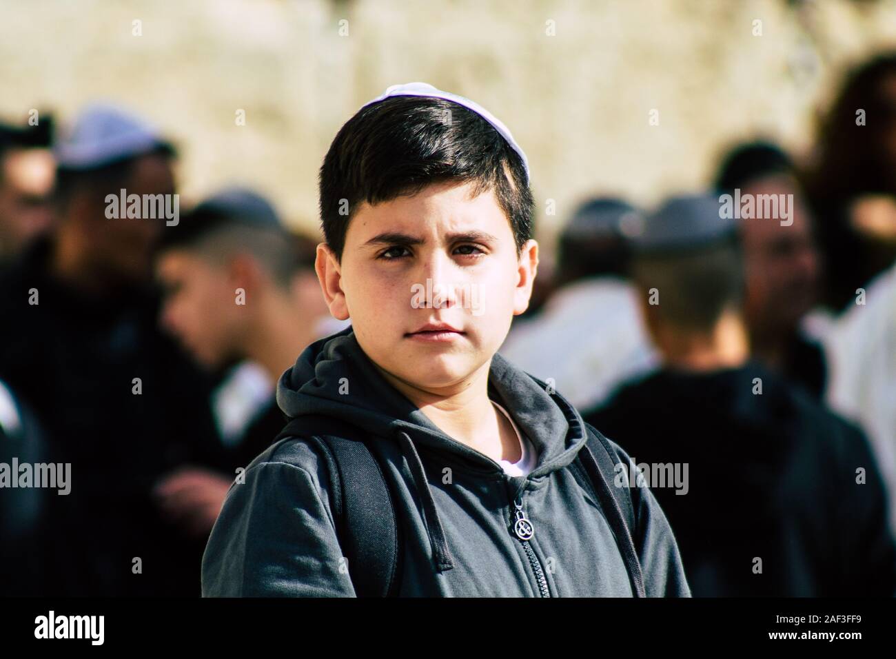 Jerusalem Israel December 12, 2019 View of unknown kids participating ...