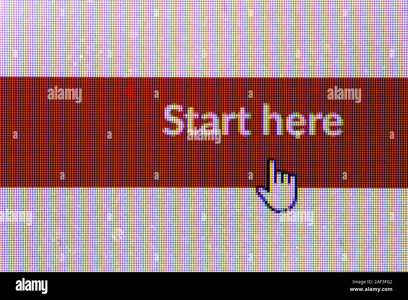 led screen macro view,click start button Stock Photo - Alamy