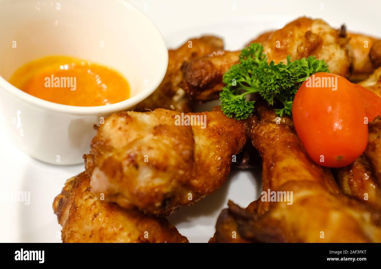 Grilled chicken, Roast chicken, Grilled chicken wings Stock Photo - Alamy