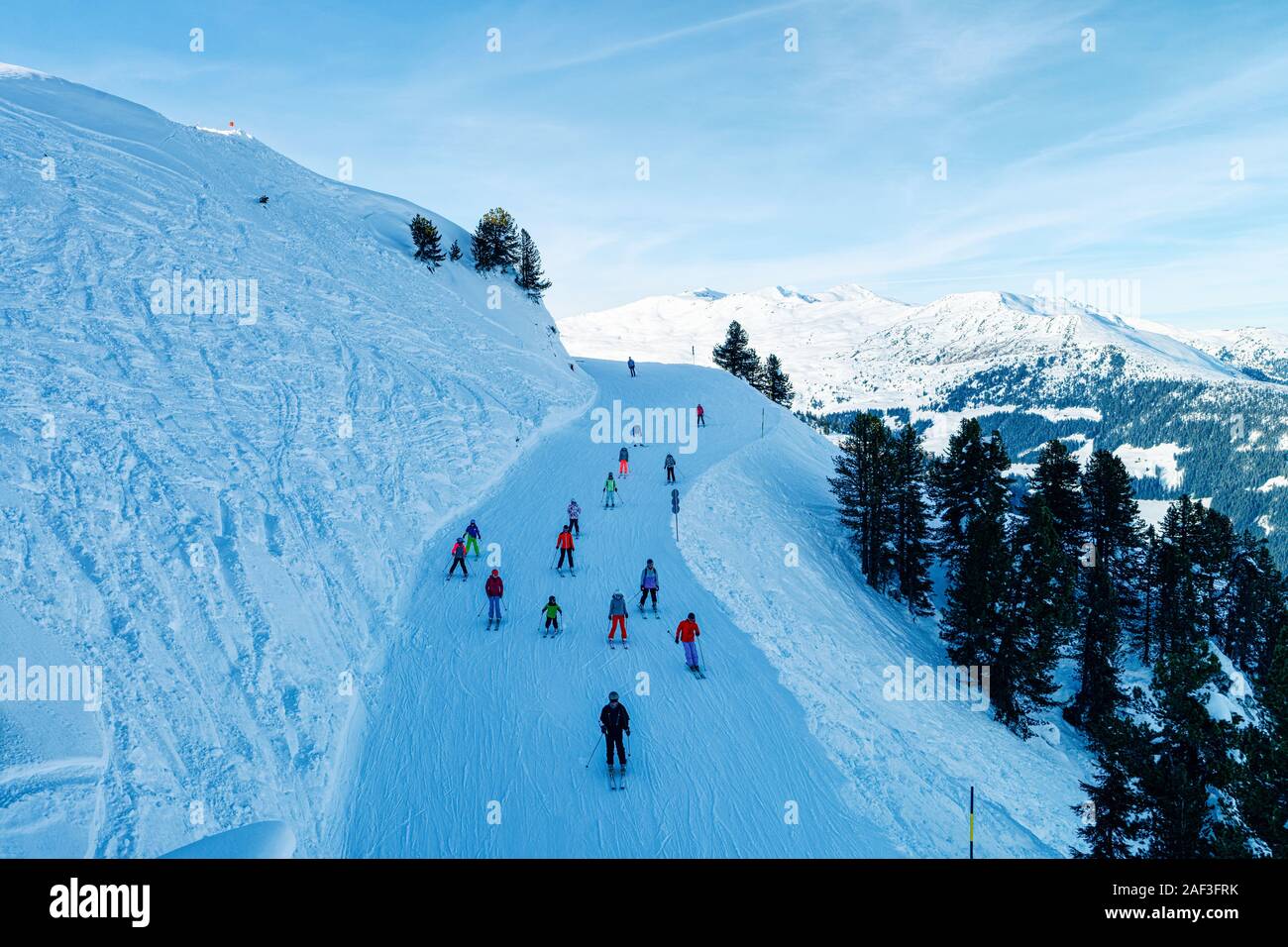 People Skier skiing at ski resort Penken Park of Austria Stock Photo ...