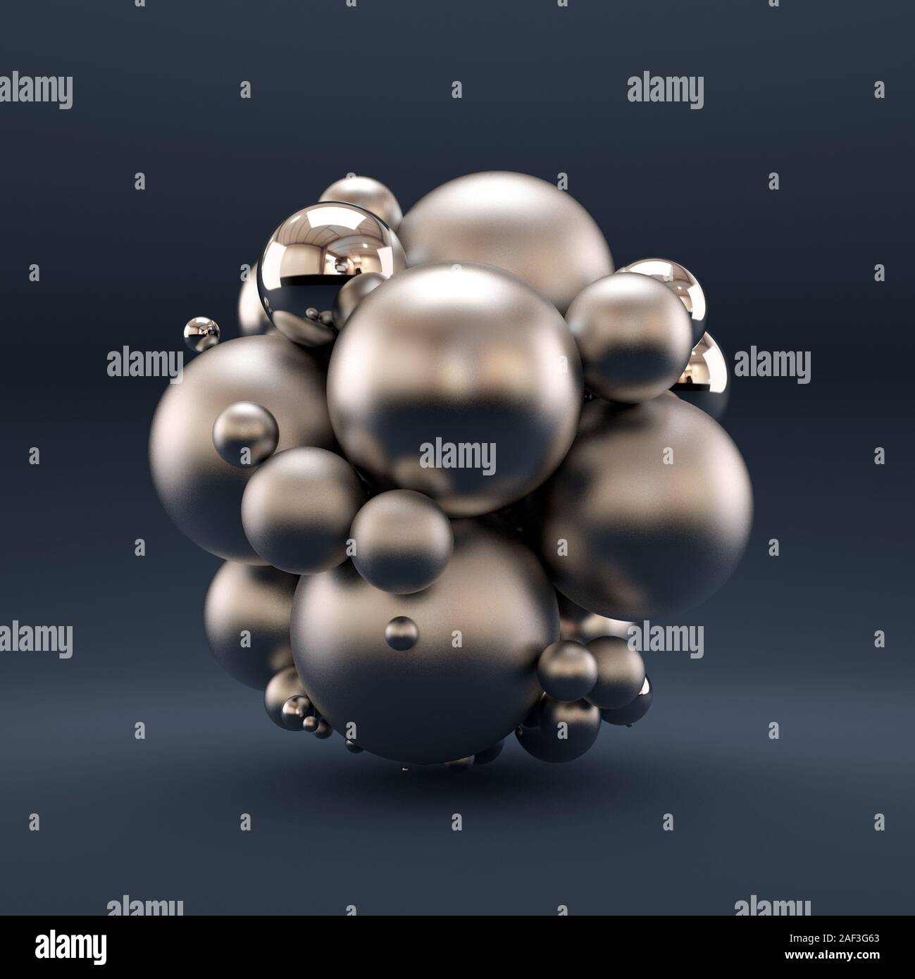Gray luxury background with geometric shapes from balls. 3d rendering ...