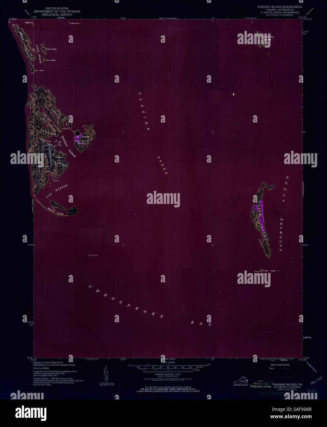 Tangier island map hi-res stock photography and images - Alamy