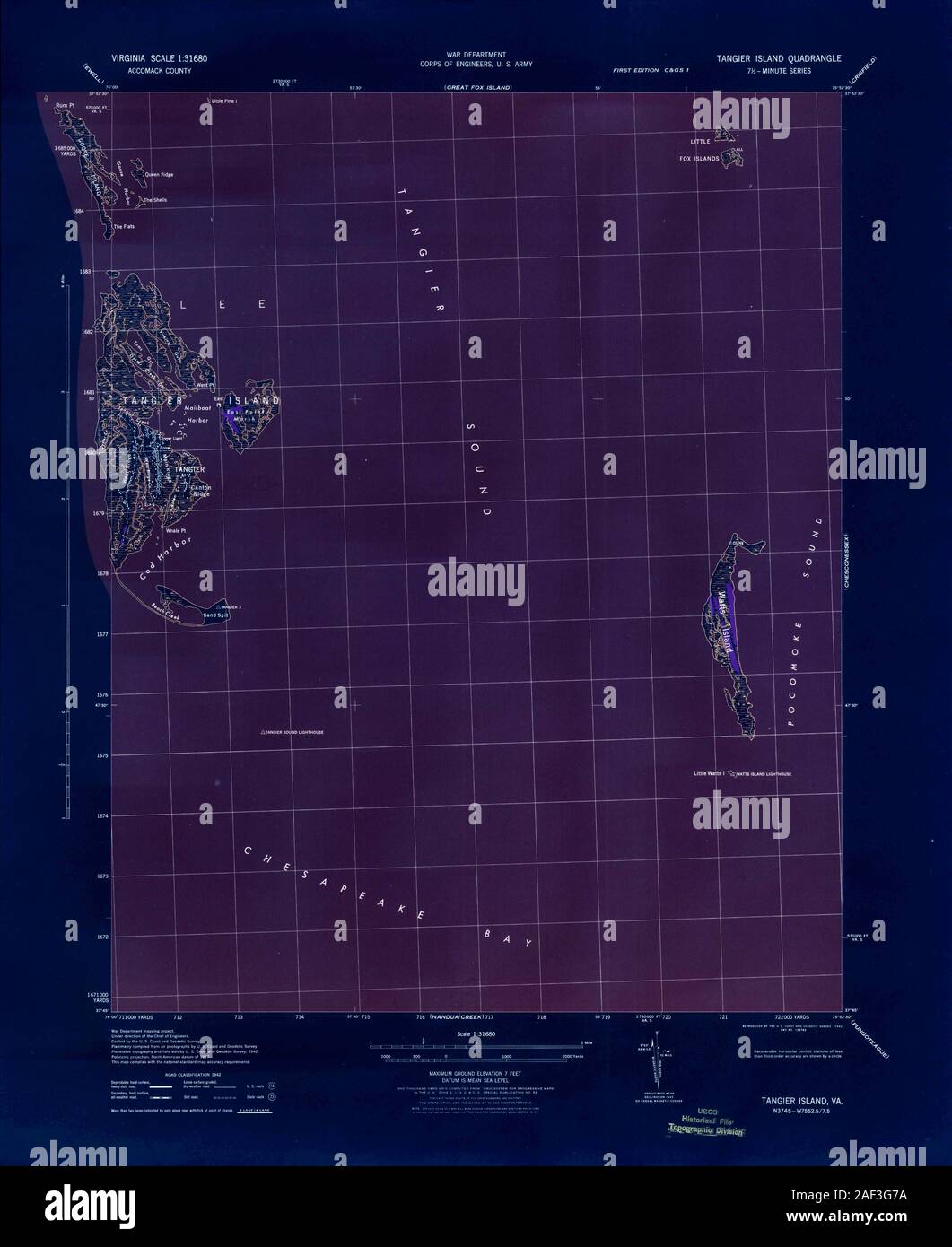 Tangier island map hi-res stock photography and images - Alamy