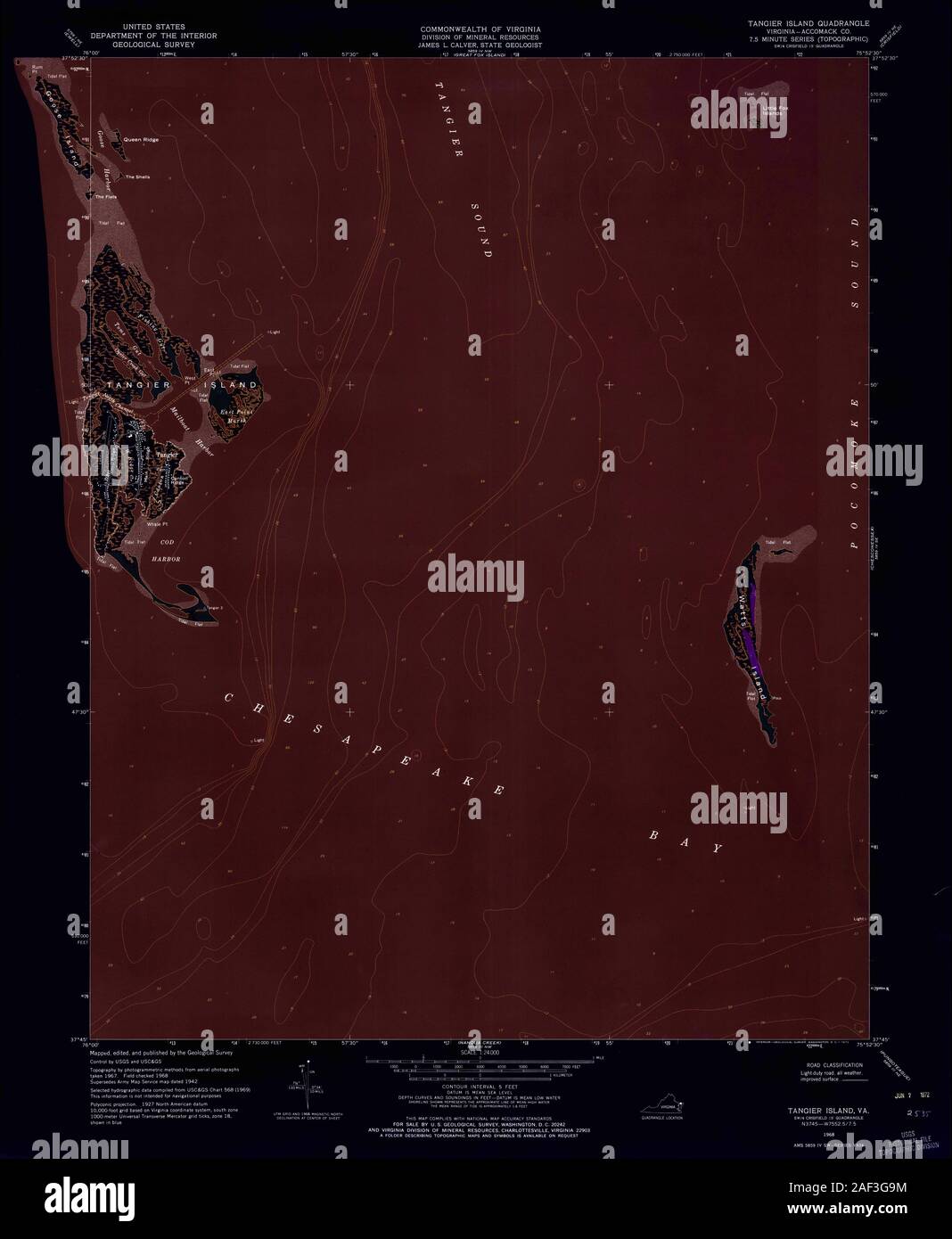 Tangier island map hi-res stock photography and images - Alamy