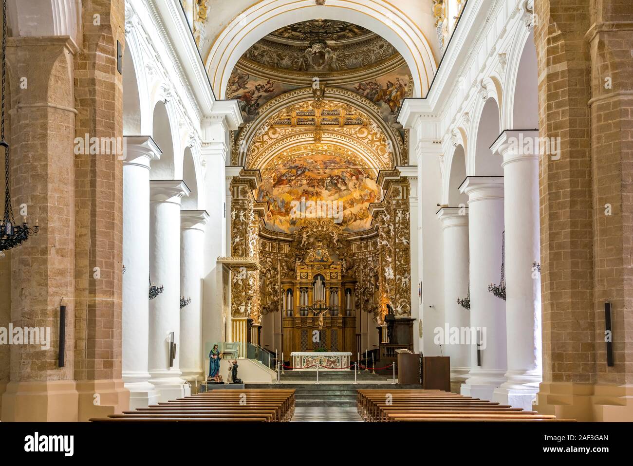 Innenraum der Kathedrale San Gerlando, Agrigent, Sizilien, Italien ...