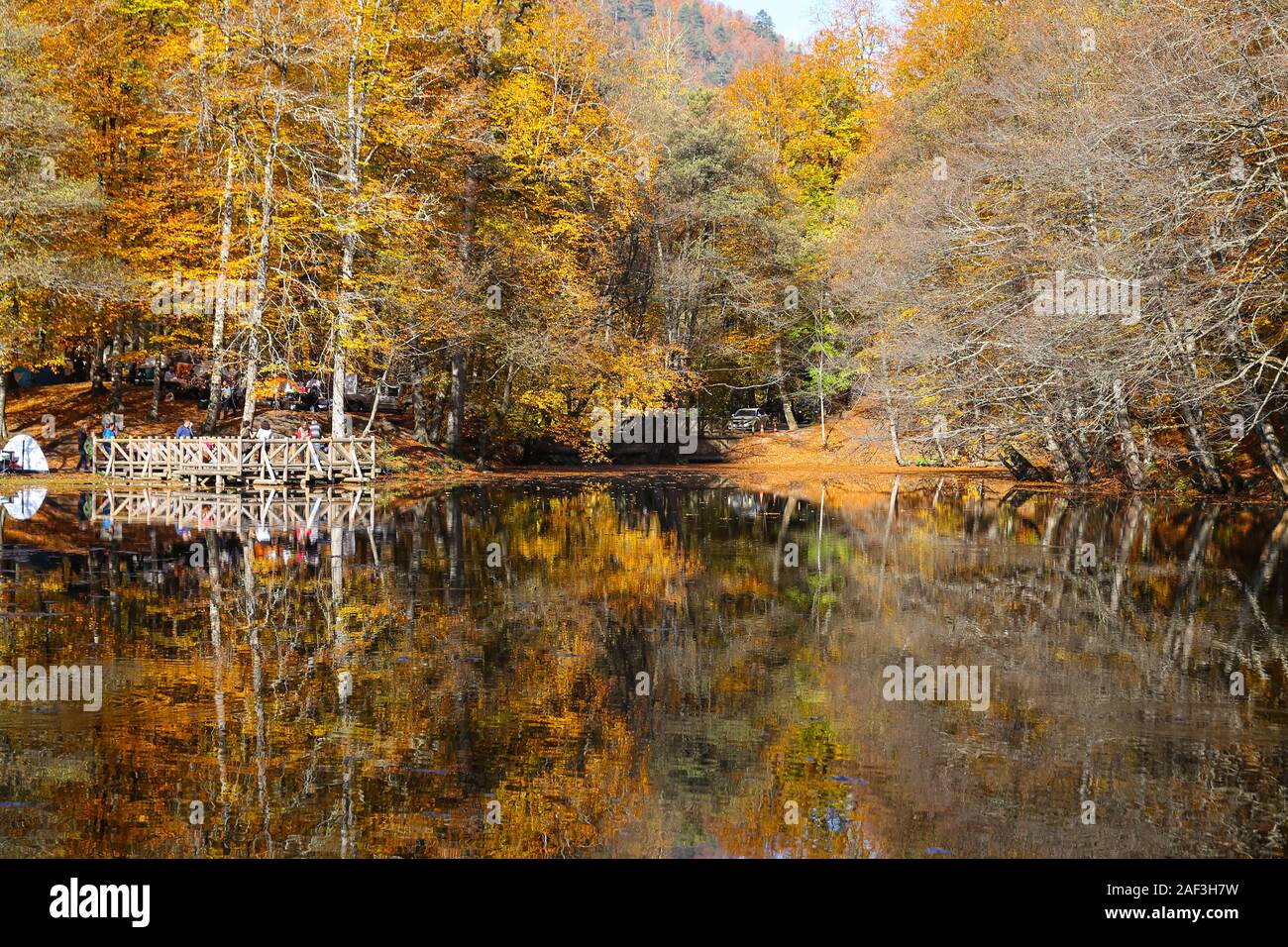 Derin Lake in Yedigoller National Park, Bolu City, Turkey Stock Photo ...