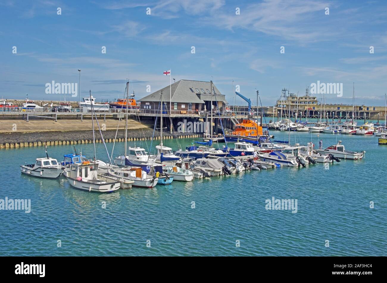 Ramsgate Kent Royal Harbour Marina Moter Boats and Yachts Kent Stock ...
