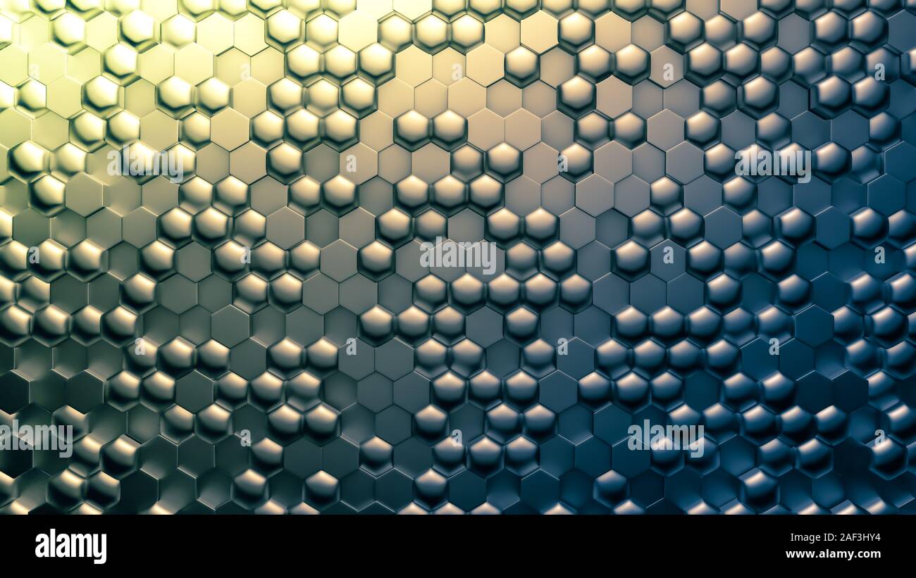 black metal background with hexagons. 3d rendering, 3d illustration ...