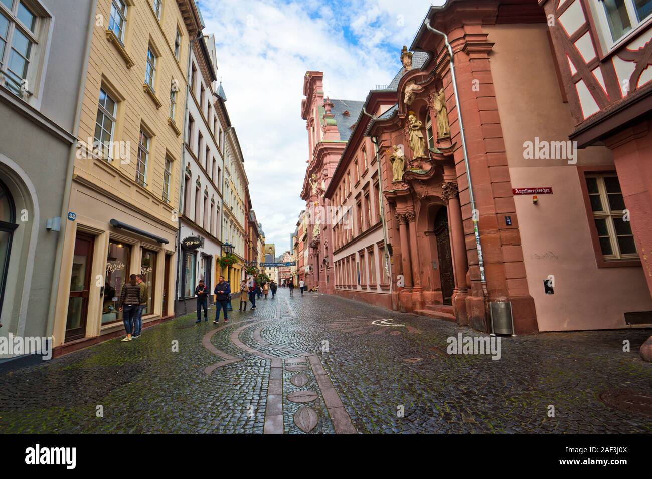 Mainz, Germany - October 2019: Haus zum Aschaffenberg is famous old ...