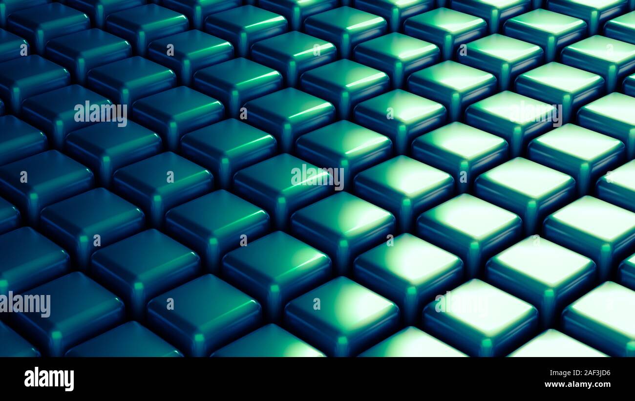 Azure, the blue abstract background with glossy cubes, 3d rendering, 3d ...