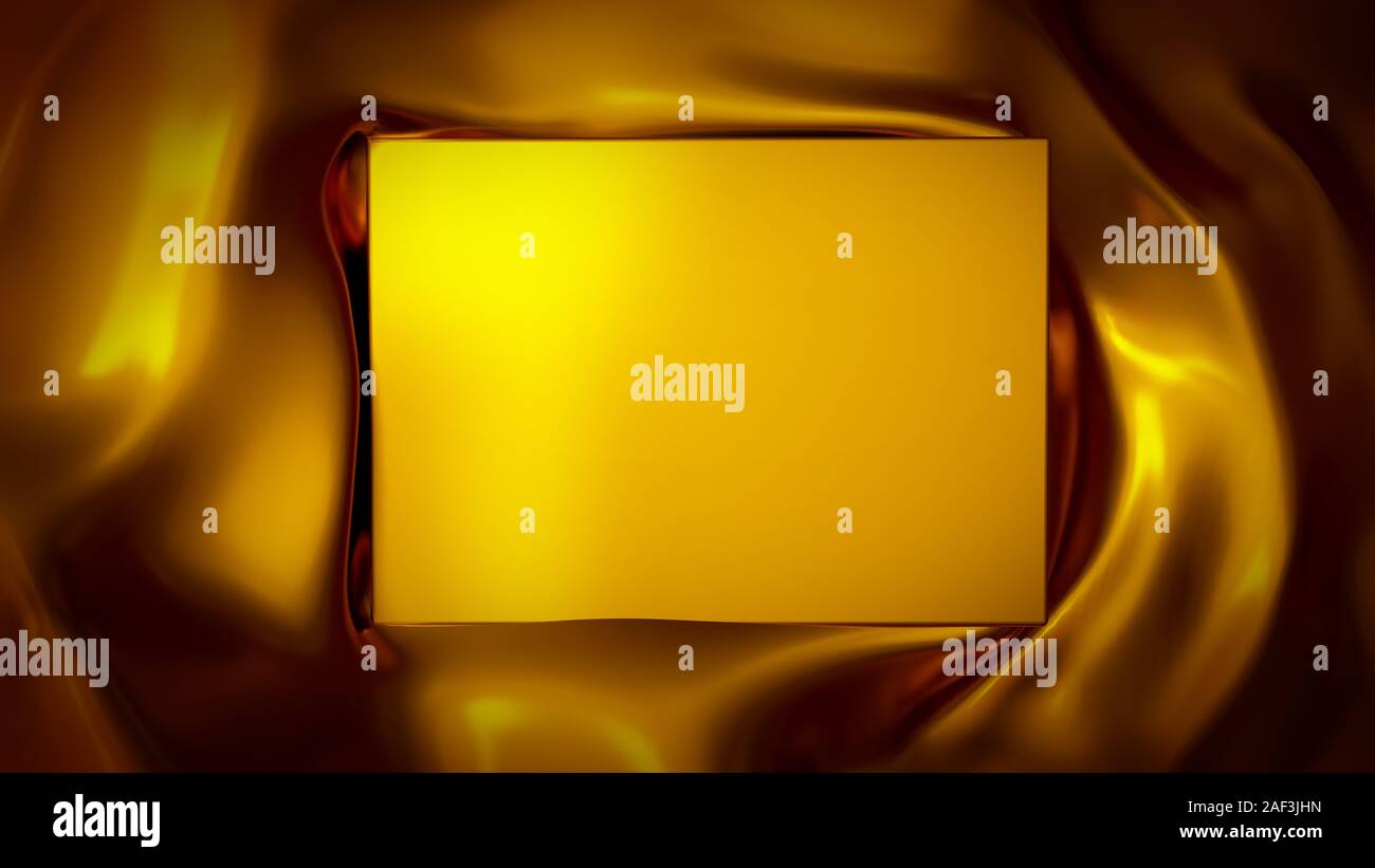 Glamorous gold background with pleats and gold wave. 3d rendering, 3d ...