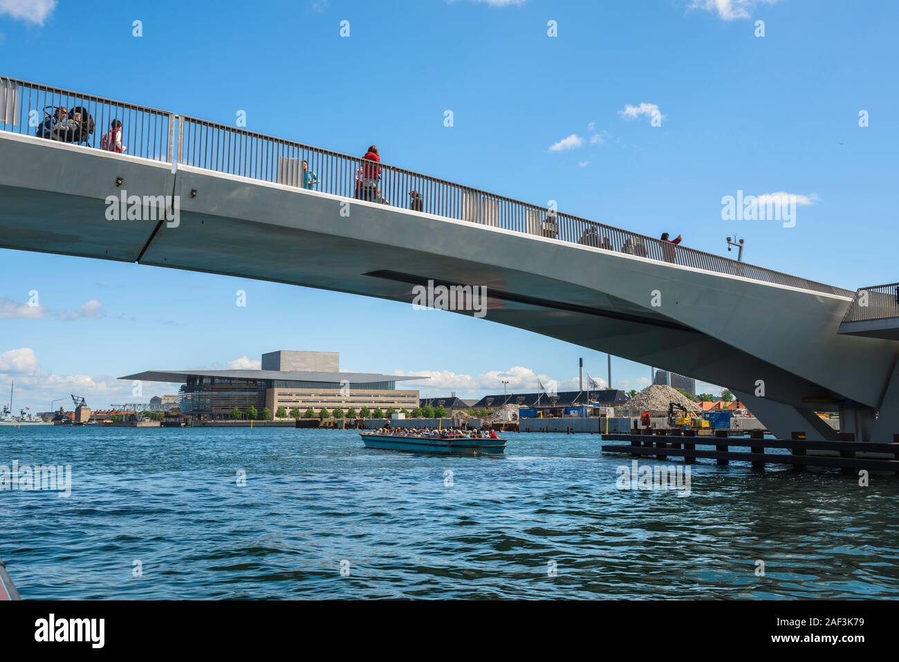 Copenhagen bridge, view across Copenhagen harbor showing the ...