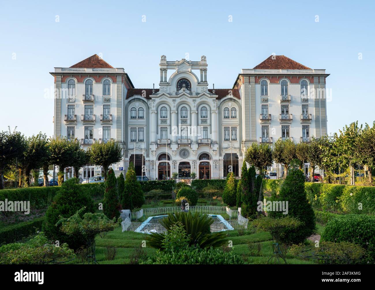 Anadia, Portugal - 20 August 2019: Ornate gardens in the grounds of the ...