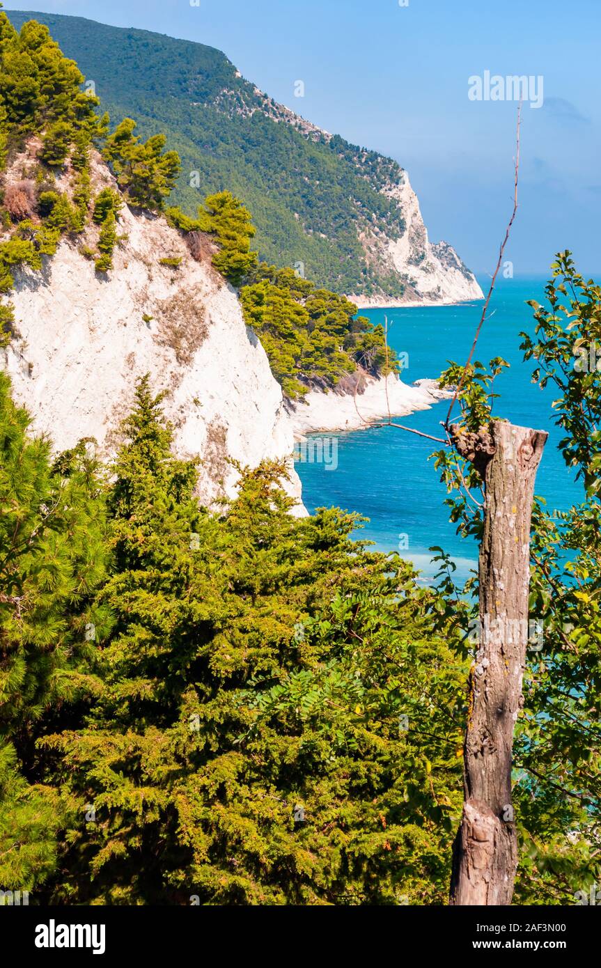 Beautiful coastline of Numana, Province of Ancona, Italy surrounded by ...
