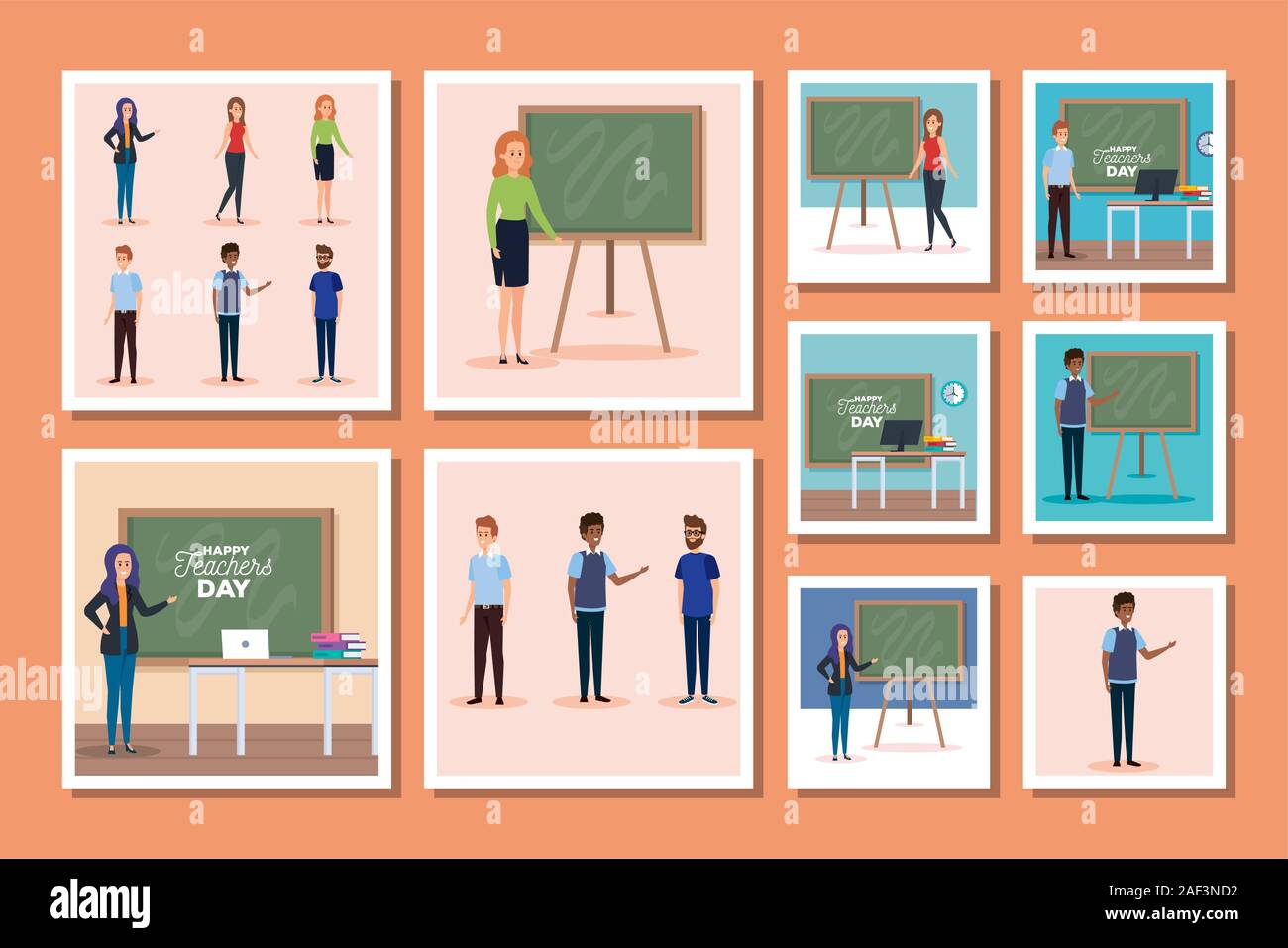 set designs of happy teachers day Stock Vector Image & Art - Alamy