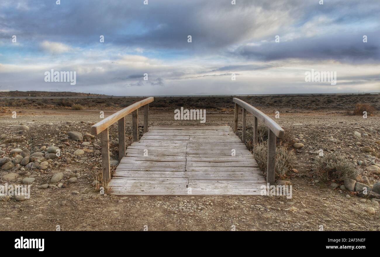 Outdoors nature landscape cloudy sky scenic view wood bridge Stock ...