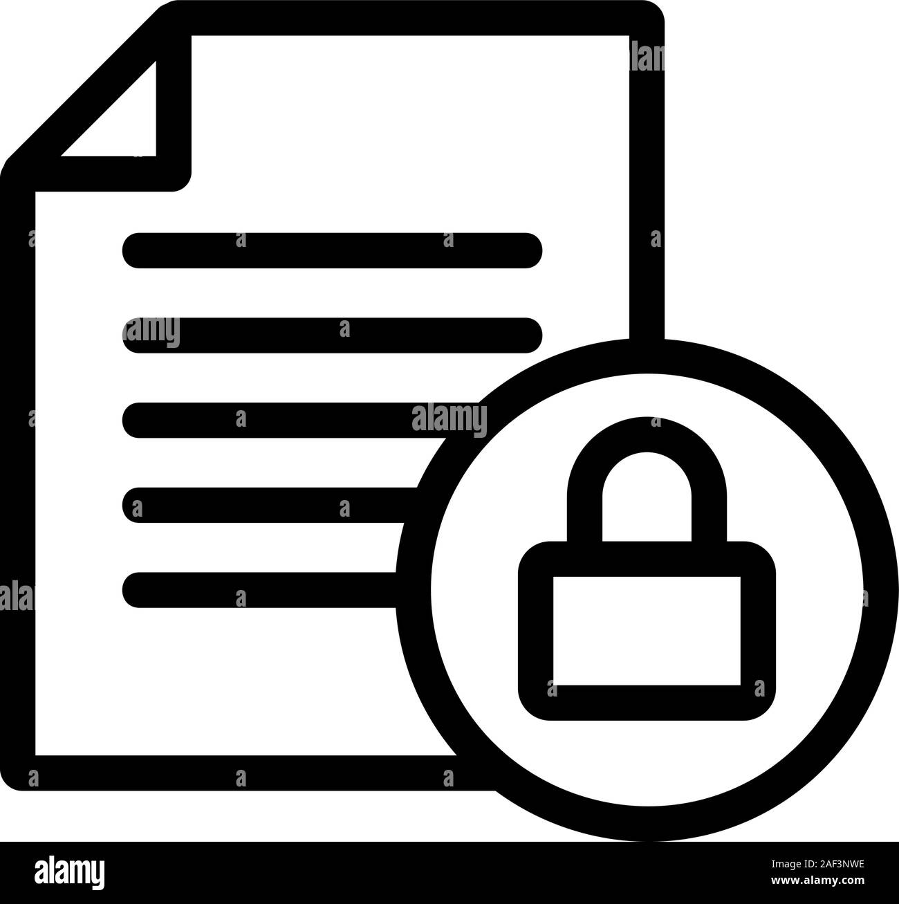 protected vector icon file. Isolated contour symbol illustration Stock ...