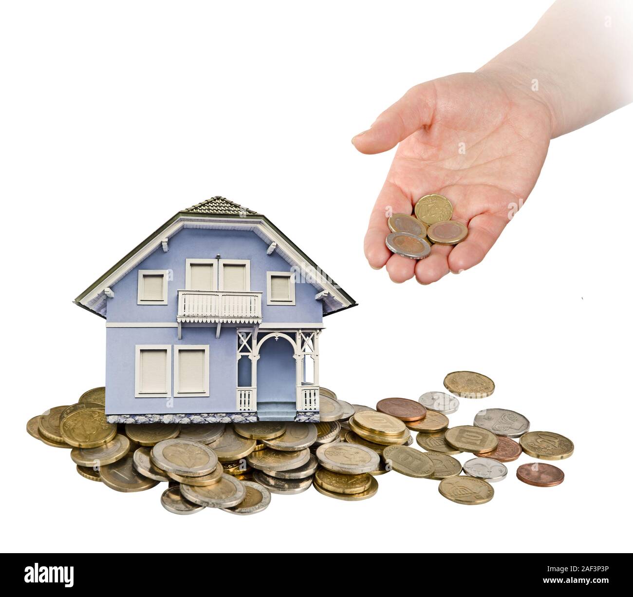 Saving money concept woman Cut Out Stock Images & Pictures - Alamy