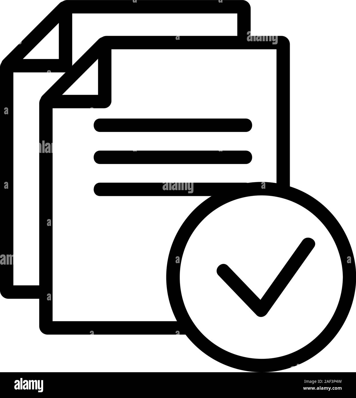 confirmed documents icon vector. Isolated contour symbol illustration ...