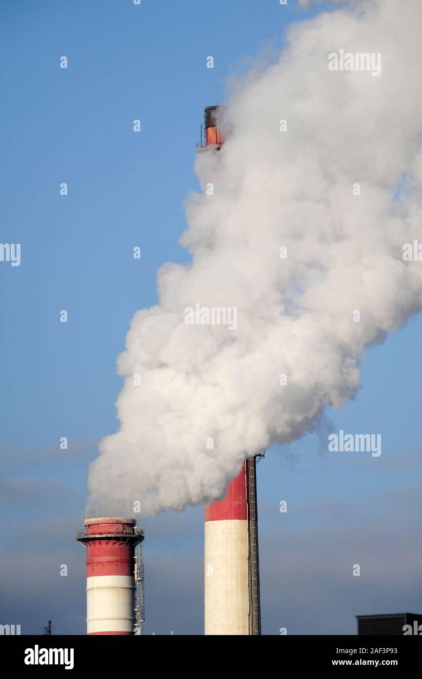 Coal fired power station air pollution, smoke and air, energy crisis ...