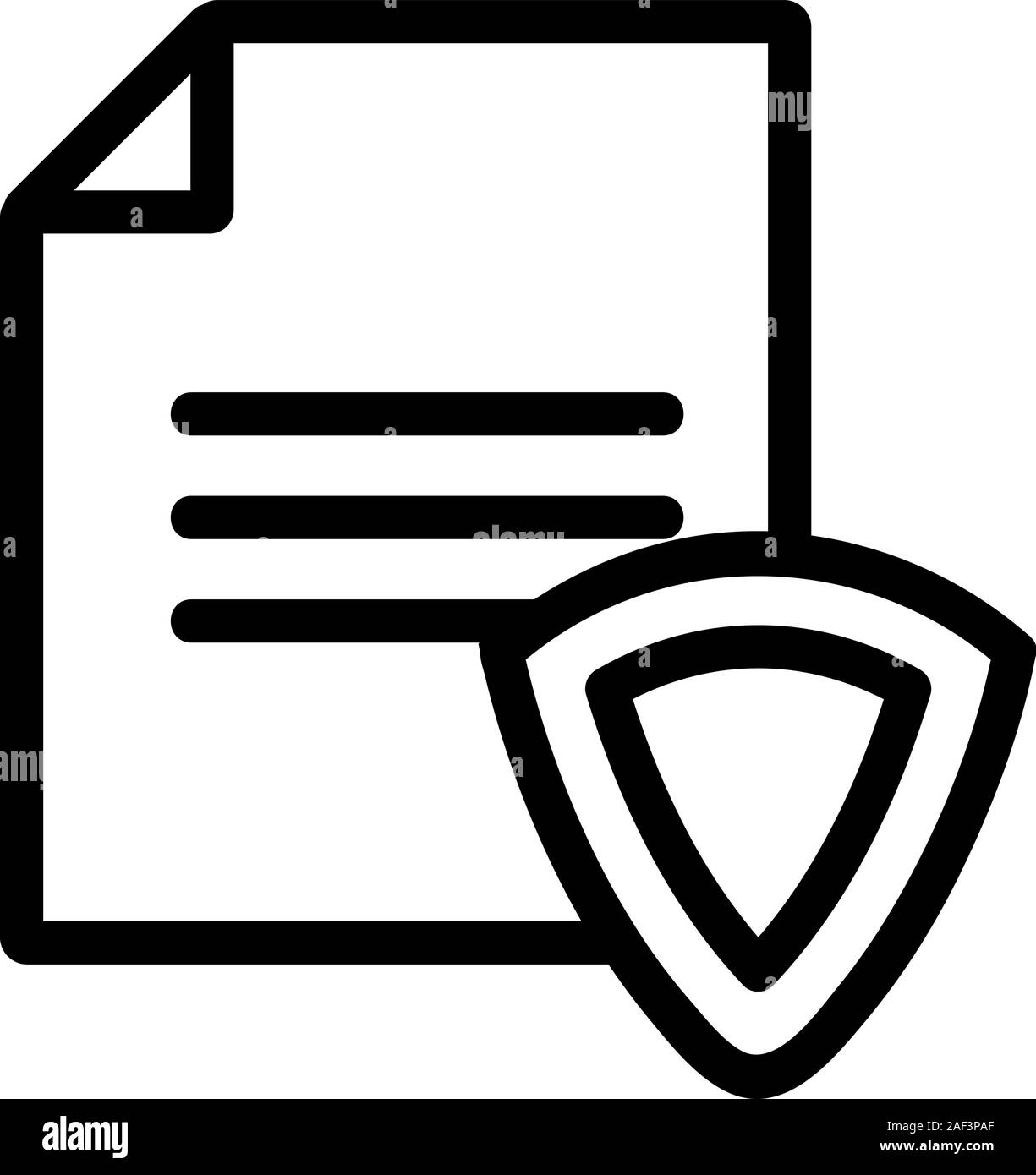 protected document icon vector. Isolated contour symbol illustration ...