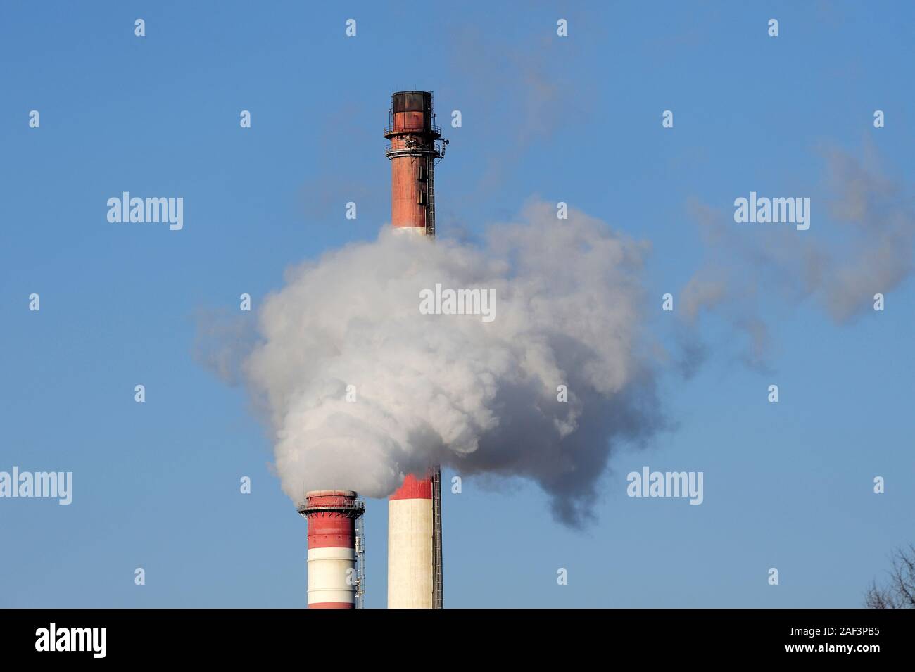 Coal fired power station air pollution, smoke and air, energy crisis ...