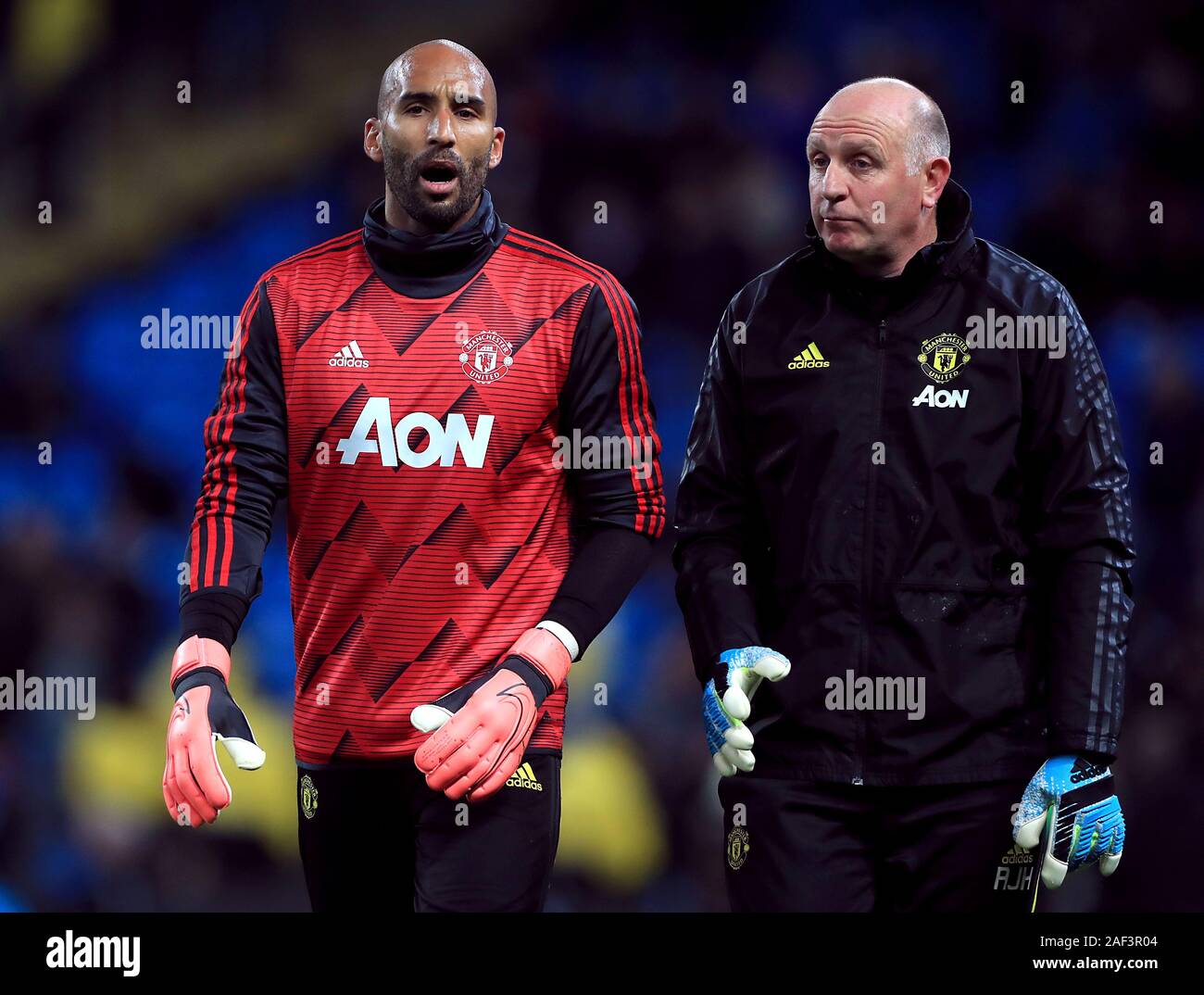 Manchester United goalkeeper Lee Grant (left) and senior goalkeeper ...