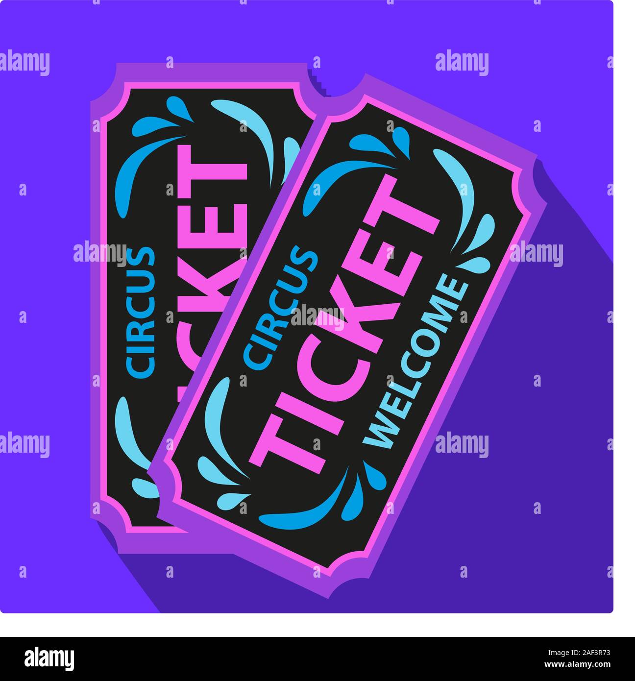 Tickets to the circus icon flat style, isolated on white background ...