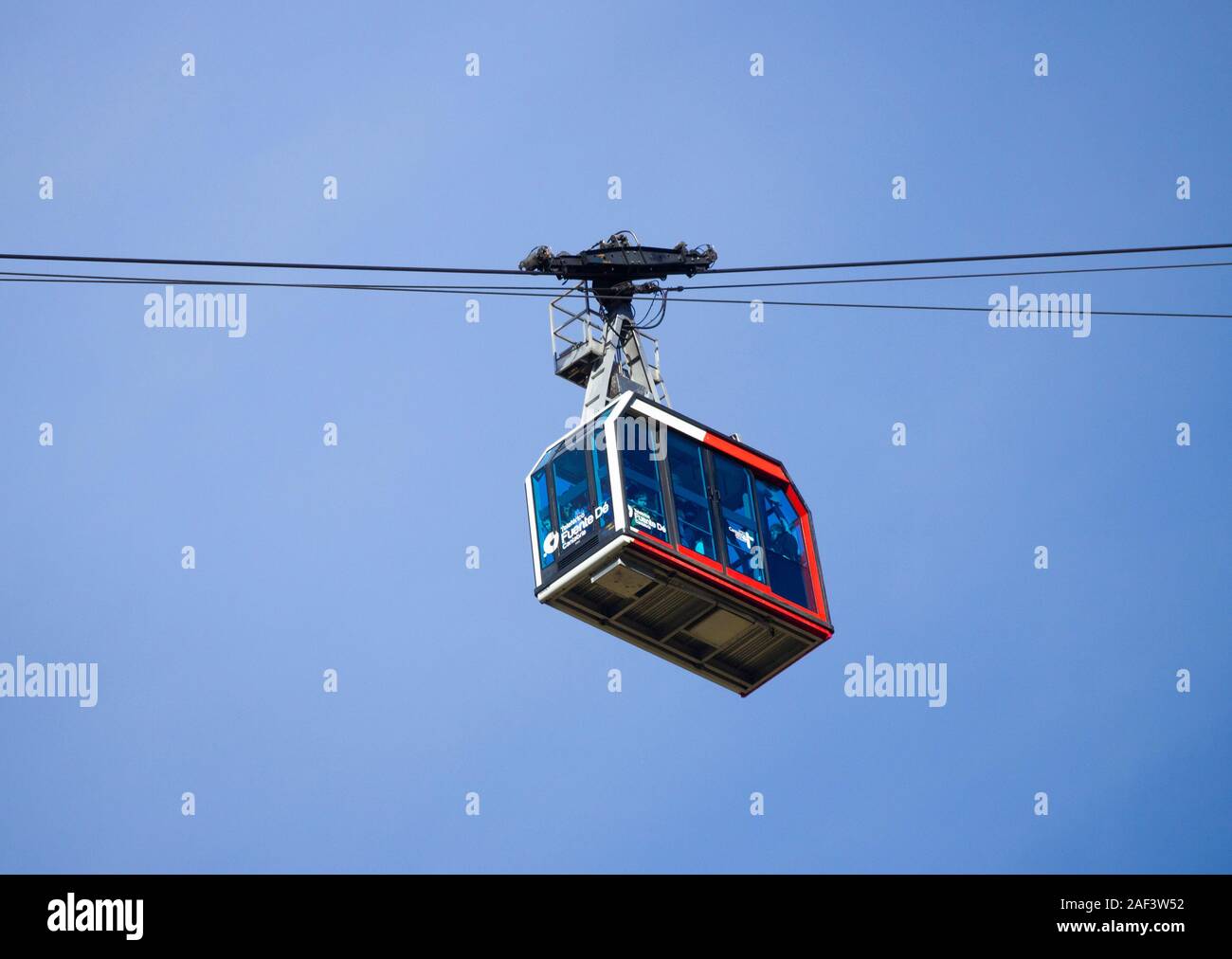 Teleferico, cable car at Fuente De in Picos de Europa national park ...