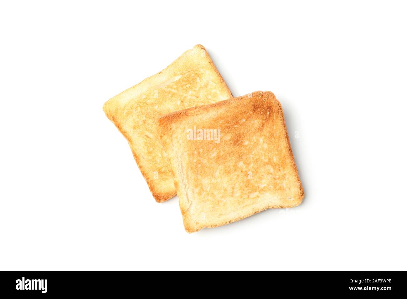 Two slices of bread toasts isolated on white background Stock Photo - Alamy