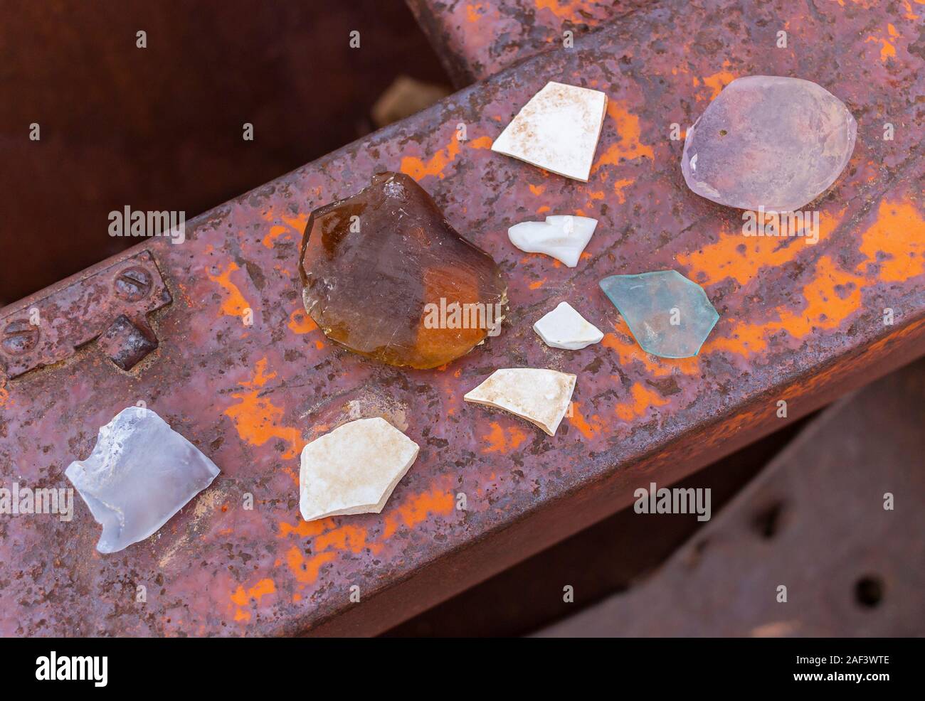 Random assortment & collection of desert glass findings in the ...