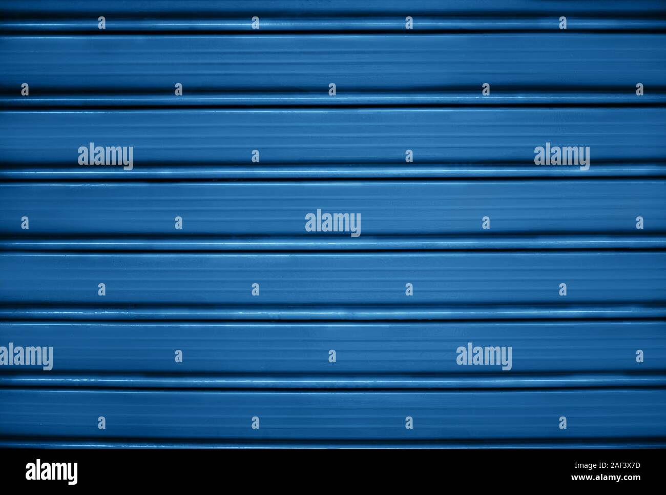 Bright metal blue painted shutter or roller blind Stock Photo - Alamy