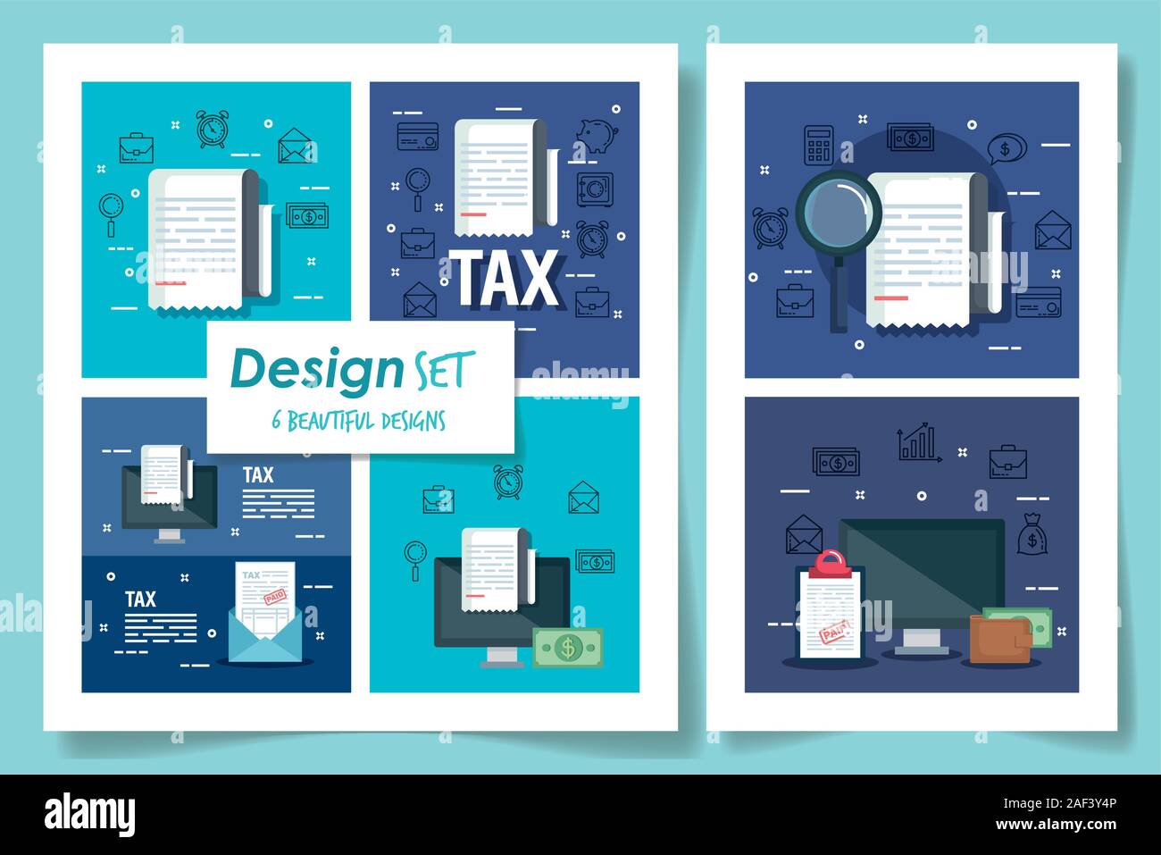 set six designs of tax and icons Stock Vector Image & Art - Alamy