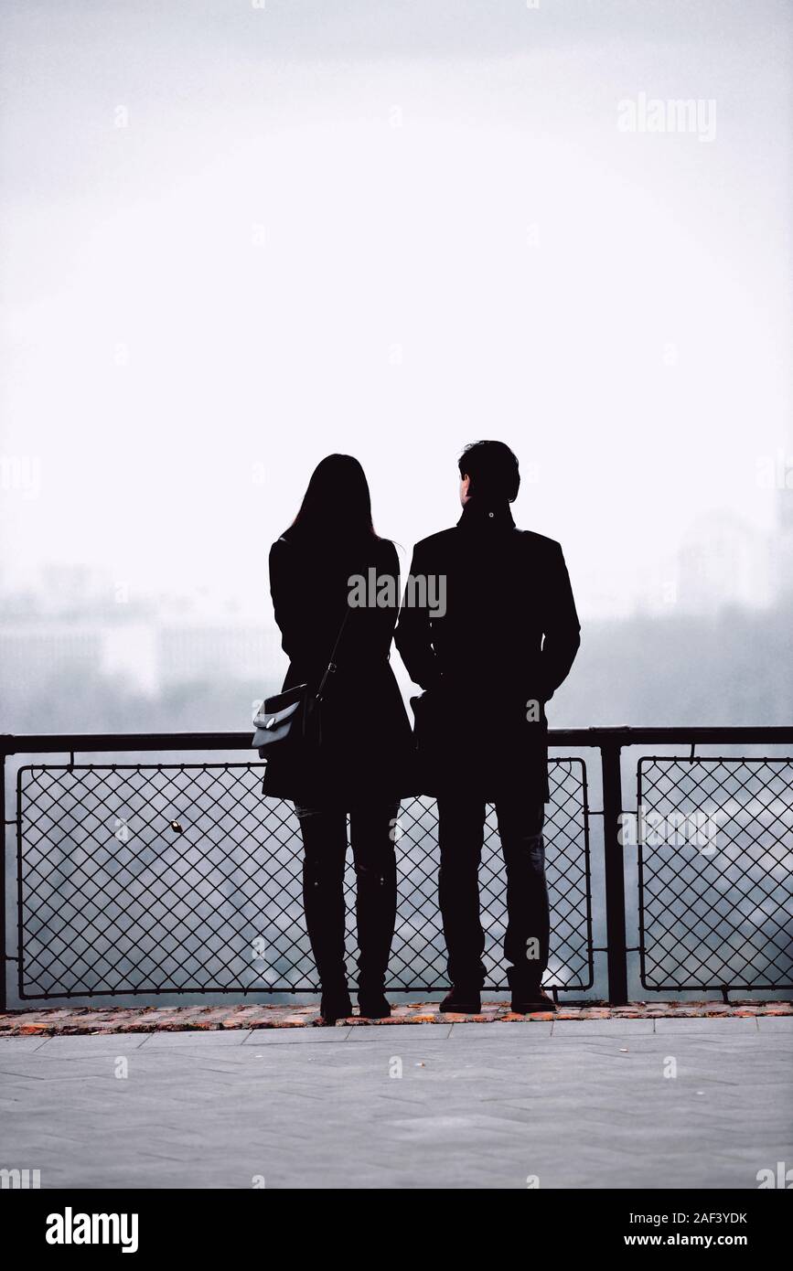 Woman back view winter full length hi-res stock photography and images ...