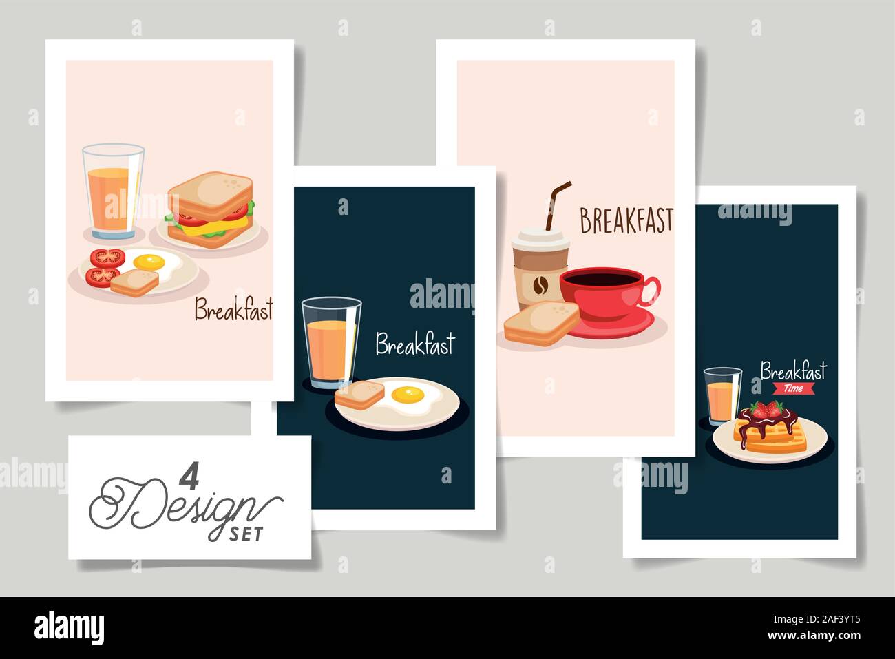 set four designs of breakfast menu Stock Vector Image & Art - Alamy