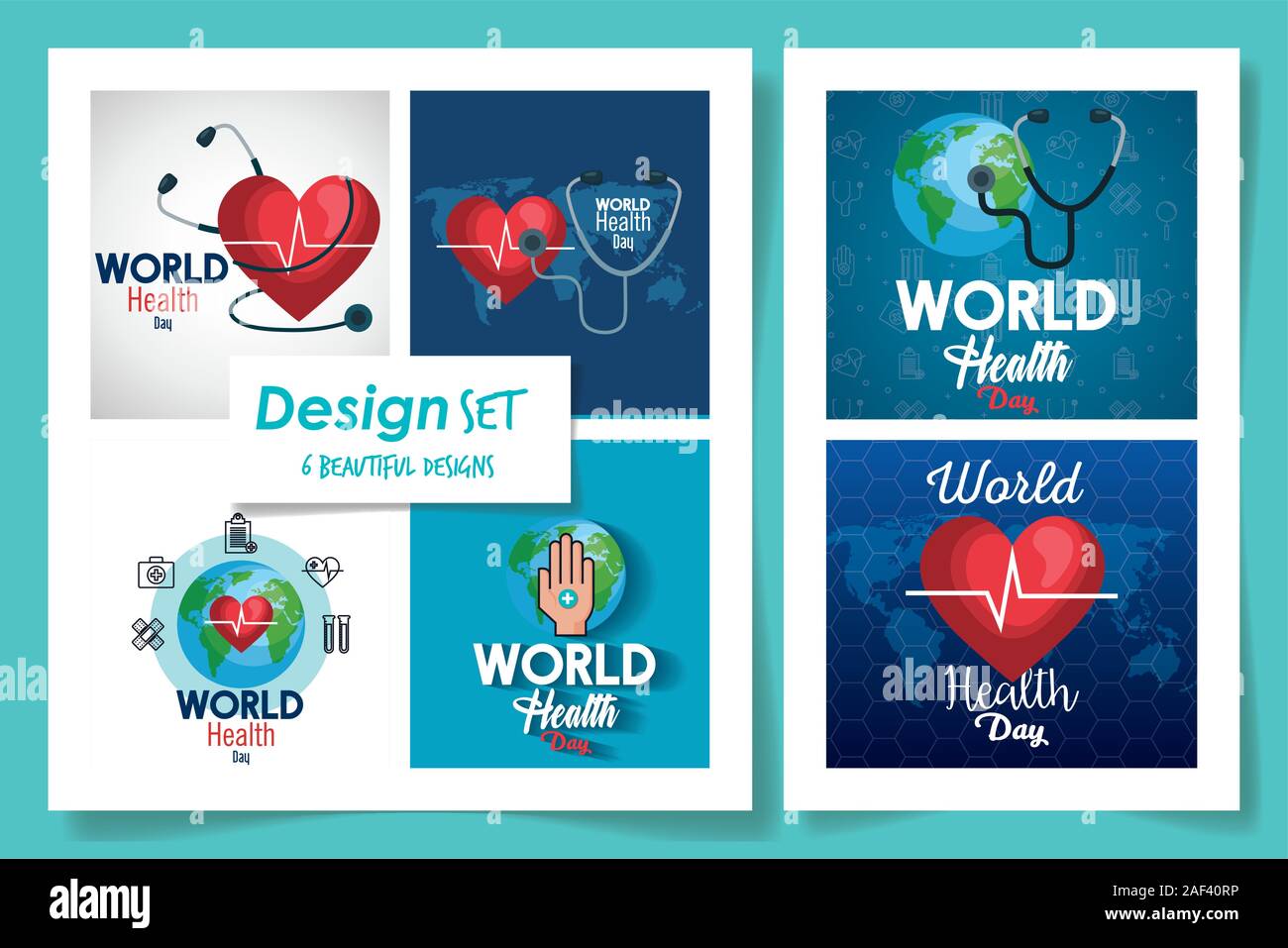 set six designs of world health day Stock Vector Image & Art - Alamy